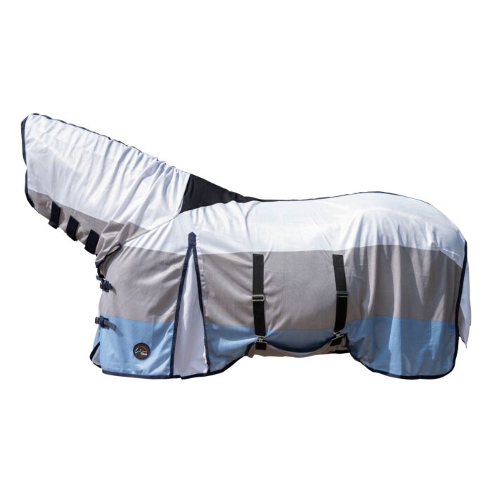 HKM Fly Rug With Neck Blue/White/Gray – First Choice Horse Supplies