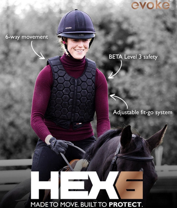 Evoke Hex 6 Body Protector Black Young Rider Extra – First Choice Horse ...